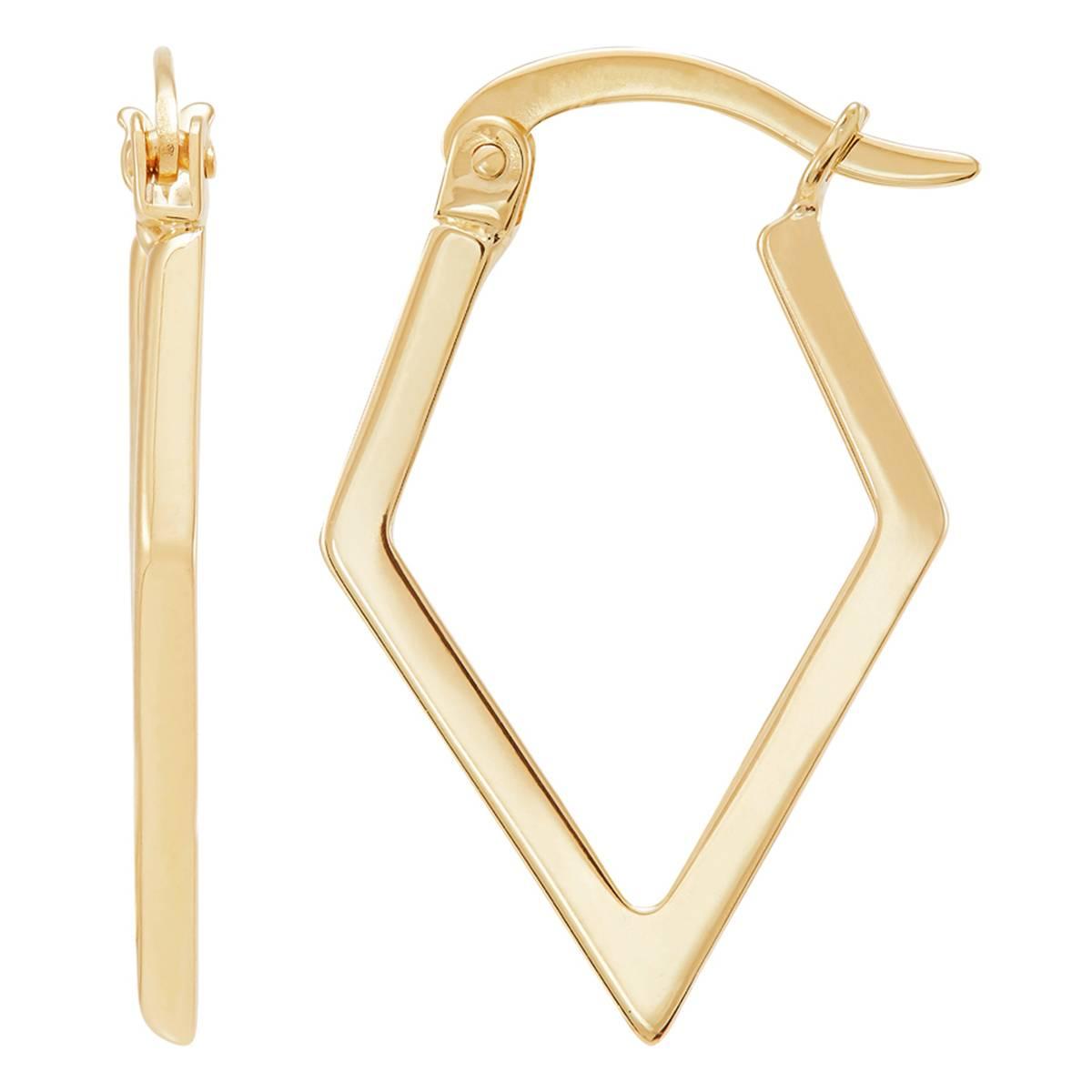 Click here for Gold Classics(tm) Yellow Gold Diamond Shape Hoop E... prices
