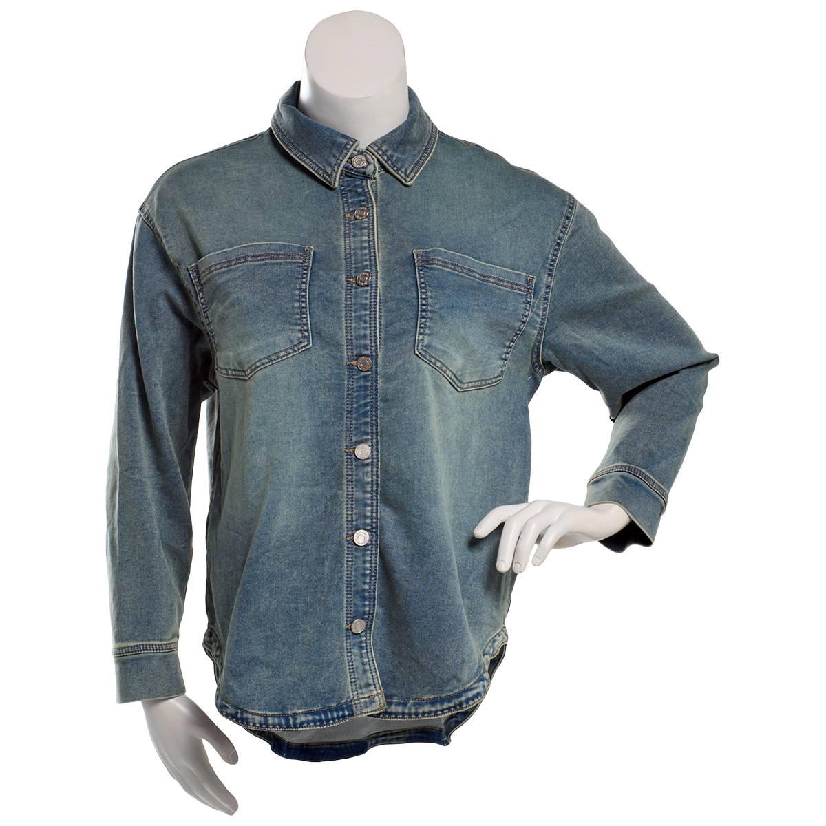 Click here for Juniors Indigo Rein Faded Knit Denim Jacket prices