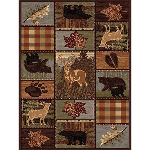 Click here for Tayse Nature Color Block Wildlife Area Rug - Multi prices