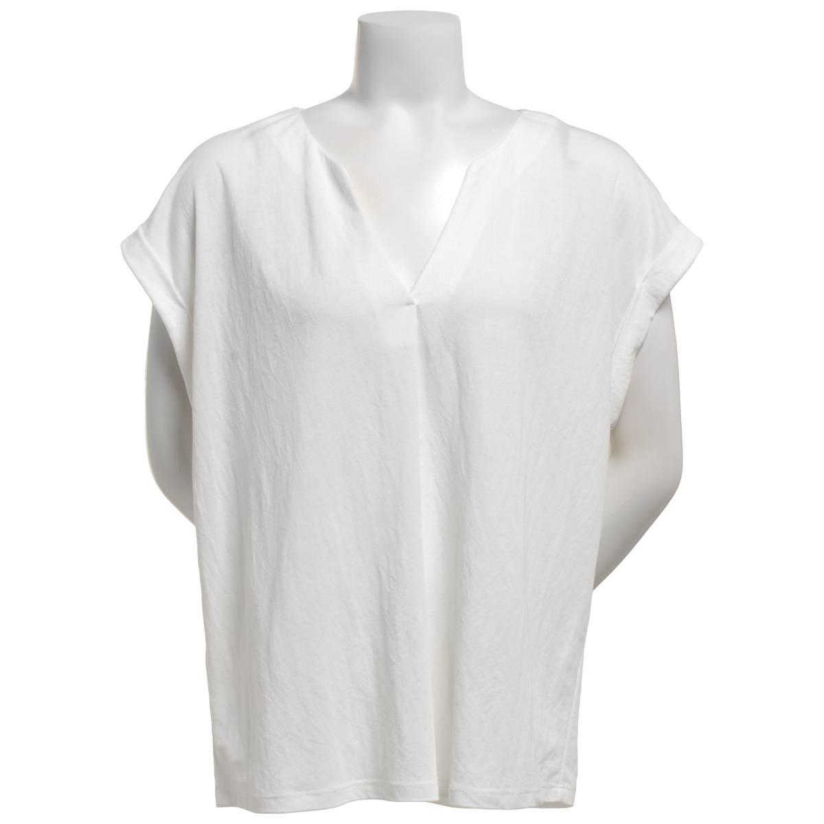 Click here for Womens Bobeau Short Sleeve Solid Pleated Front Blo... prices