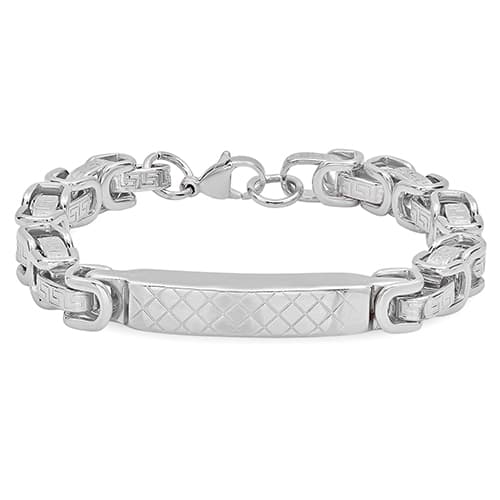 Click here for Mens Stainless Steel Greek Key Link Bracelet prices