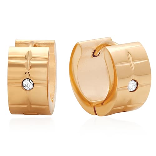 Click here for Unisex 18kt. Rose Gold Plated Swarovski(R) Huggie... prices