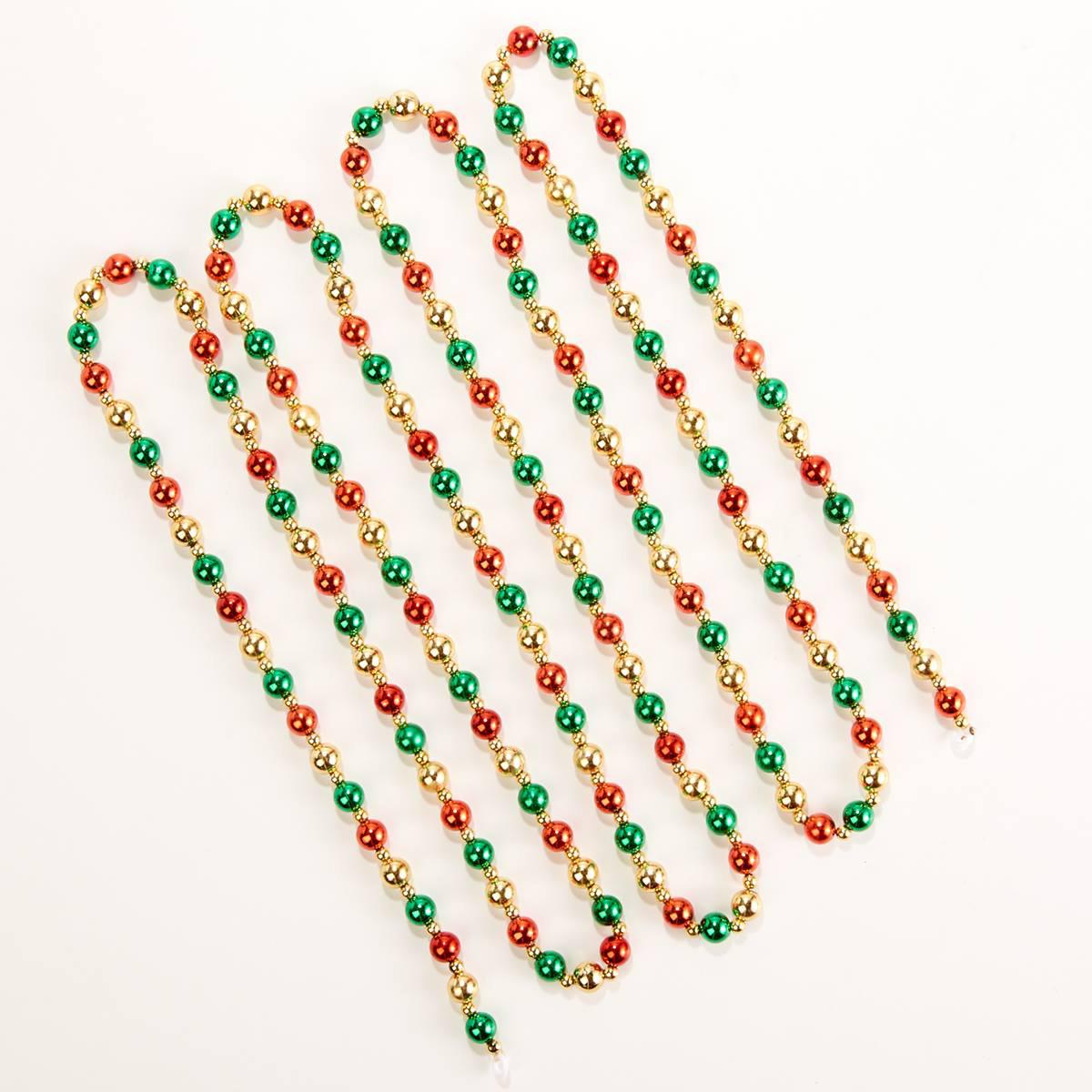 Click here for 9ft. Red Green & Gold Beaded Garland prices