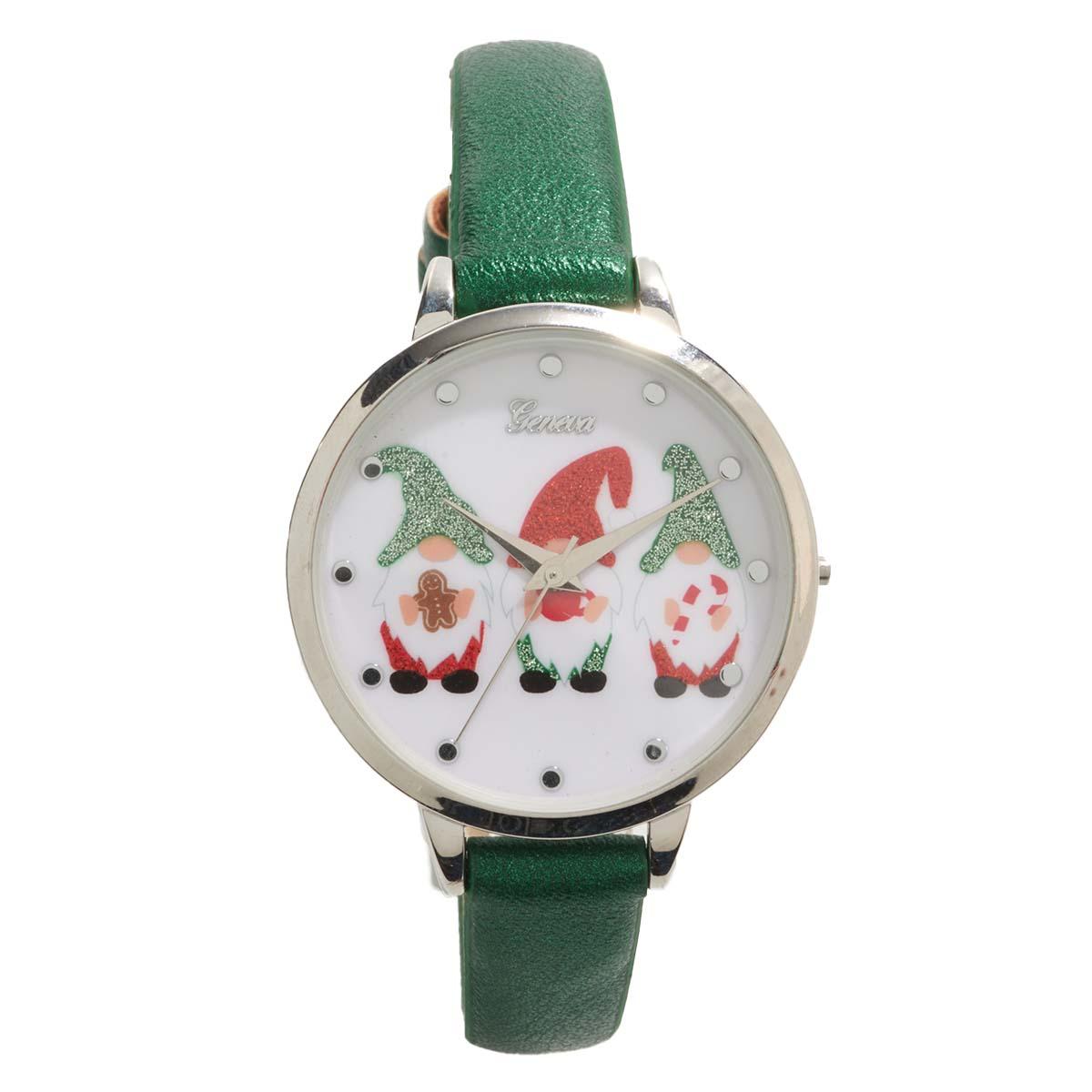 Click here for Silver-Tone Gnome Elves Green Strap Watch prices