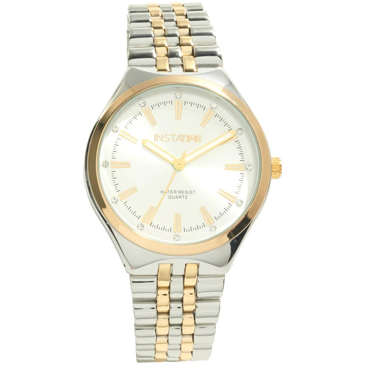 Click here for Adult Unisex Instatime Two-Tone Metal Bracelet Wat... prices