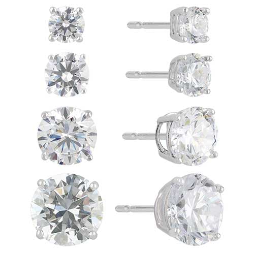Click here for Sunstone 4pr. Sterling Silver Round Stud Earrings... prices