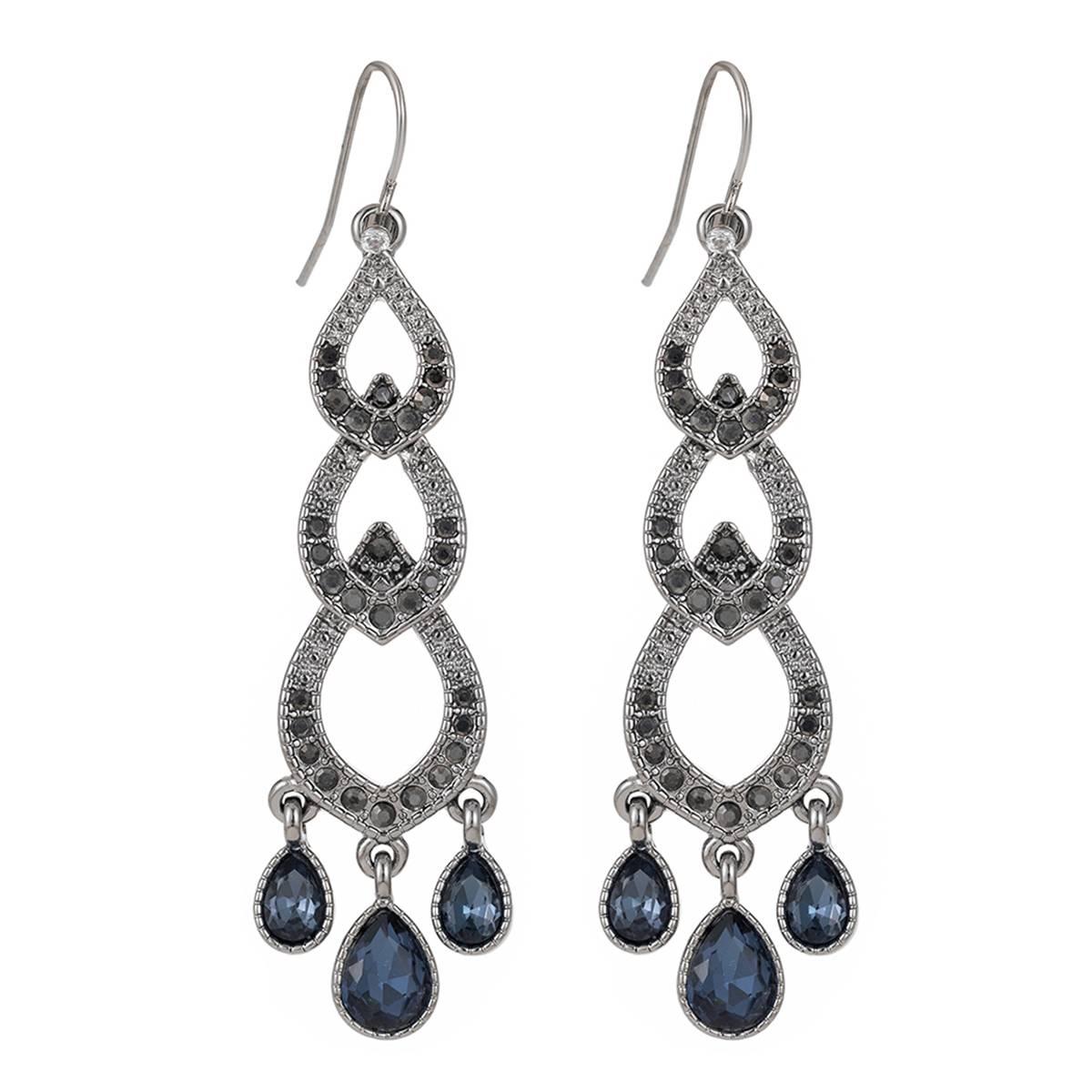 Click here for Roman Silver-Tone Hematite Marcasite Chandelier Ea... prices