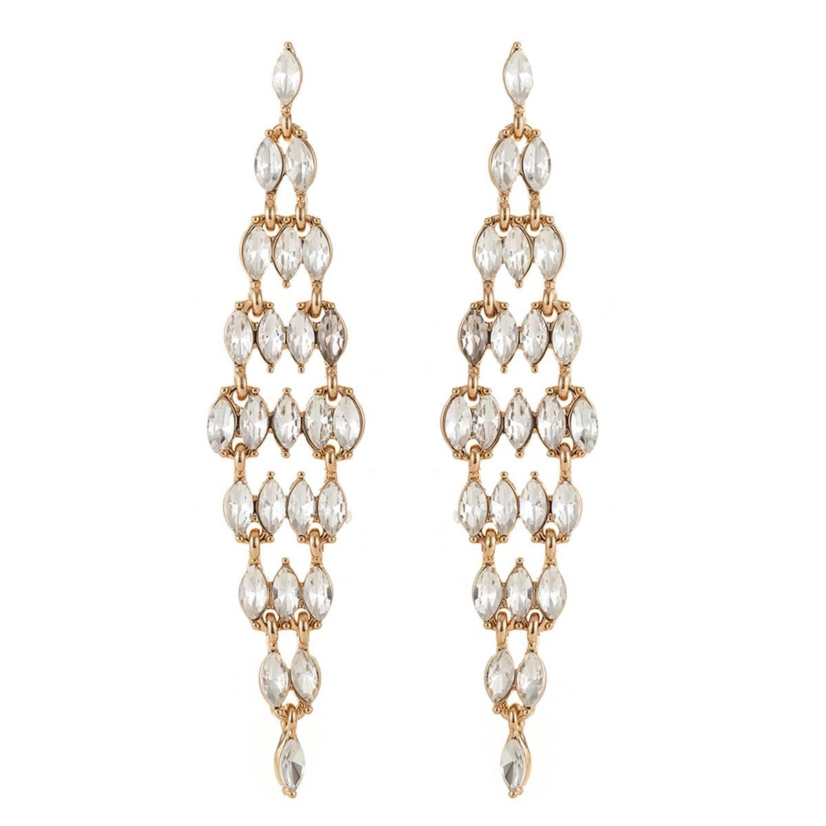 Click here for Roman Gold-Tone Glass Marquise Chandelier Drop Dan... prices