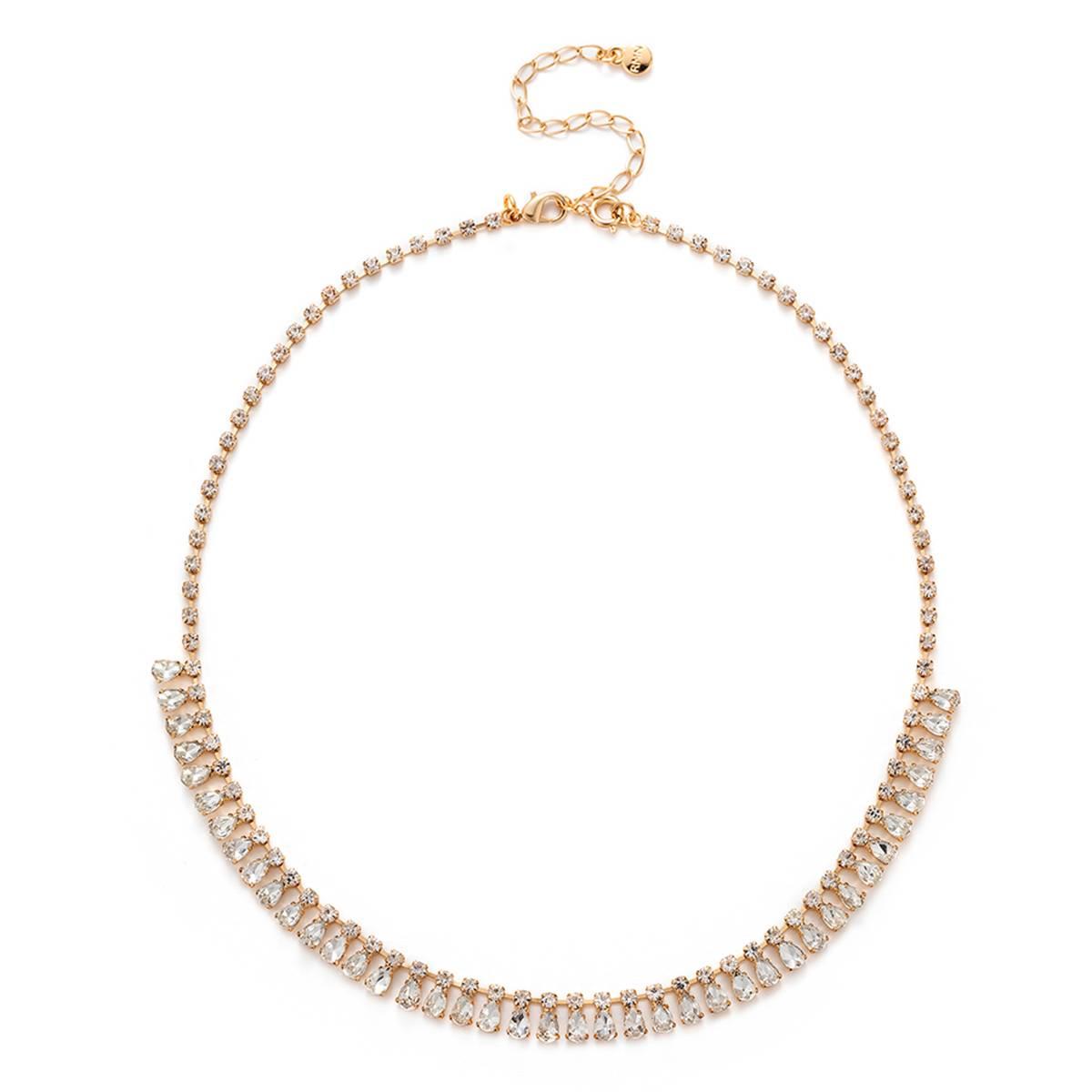 Click here for Roman Gold-Tone Clear Glass Statement Collar Neckl... prices