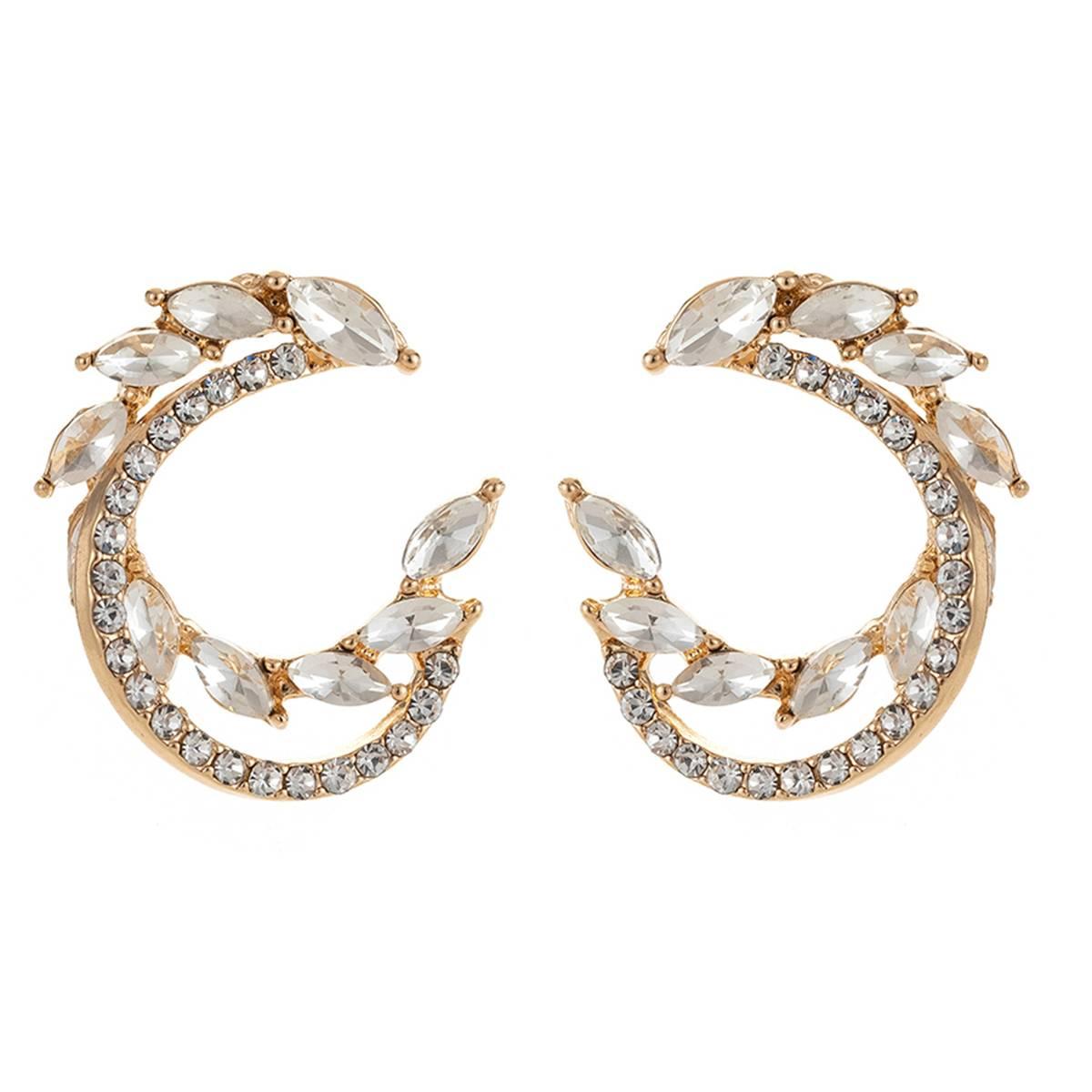Click here for Roman Gold-Tone Double Hoop Glass Earrings prices