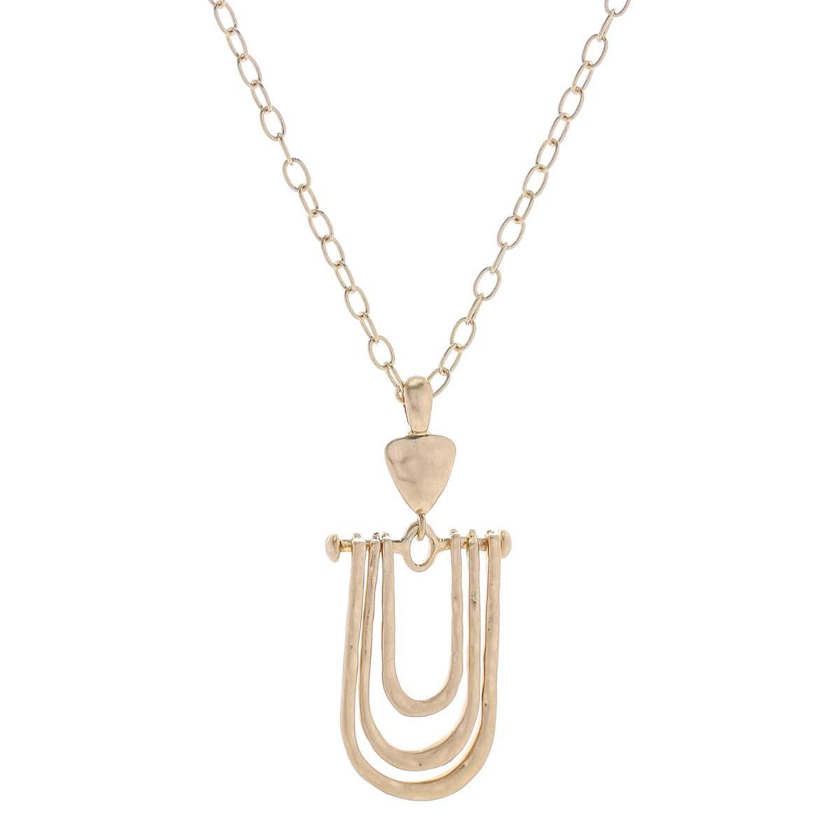 Click here for Bella Uno Worn Gold-Tone Open U Pendant Necklace prices