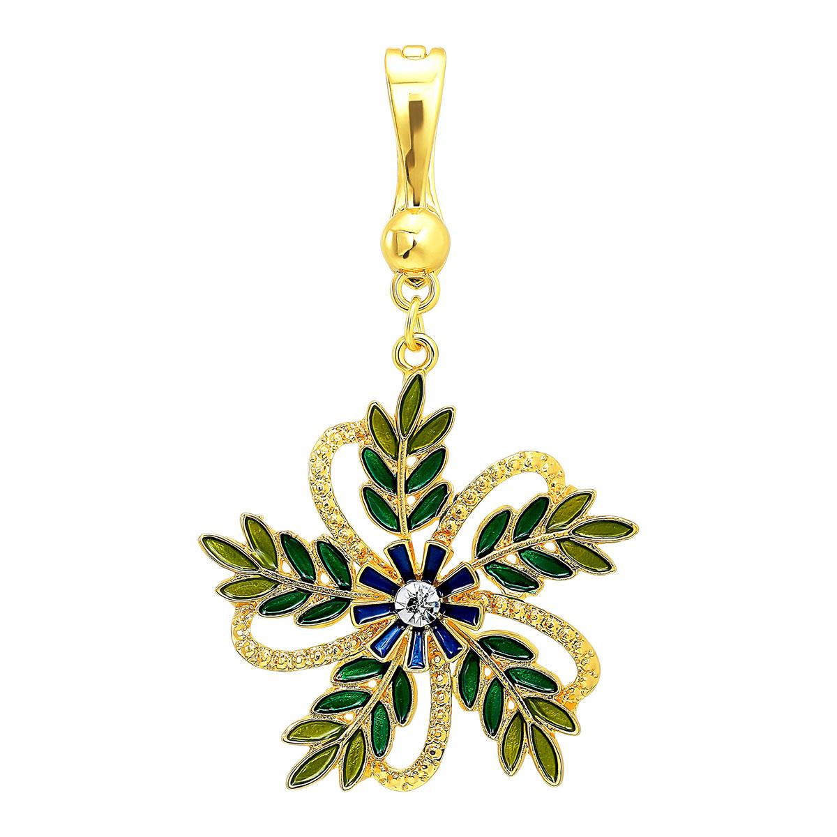 Click here for Wearable Art Gold-Tone Green Crystal Fern Enhancer prices