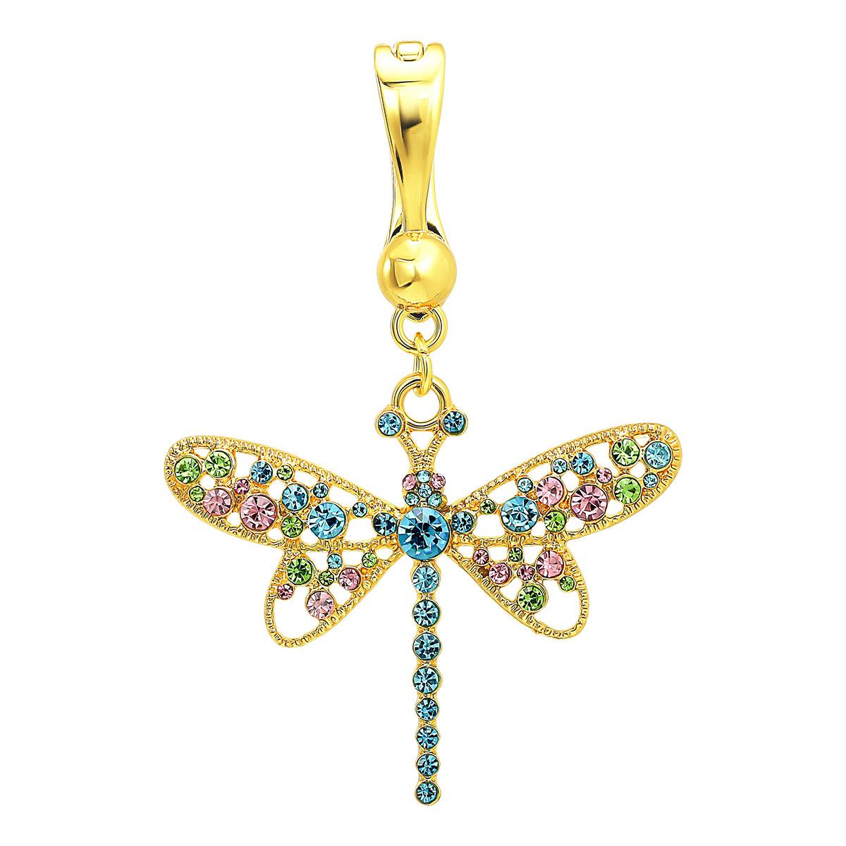 Click here for Wearable Art Gold-Tone Multi-Color Crystal Dragonf... prices