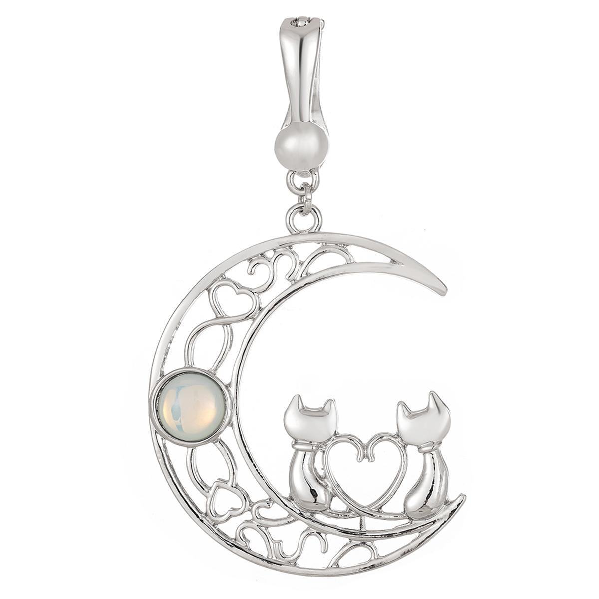 Click here for Wearable Art Silver-Tone Cats Sitting on the Moon... prices