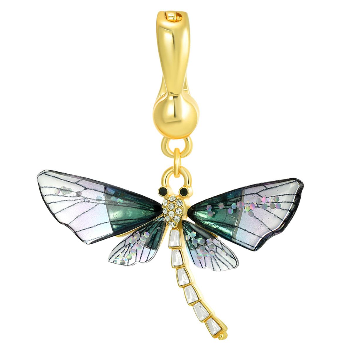Click here for Wearable Art Gold-Tone Green & Purple Dragonfly En... prices