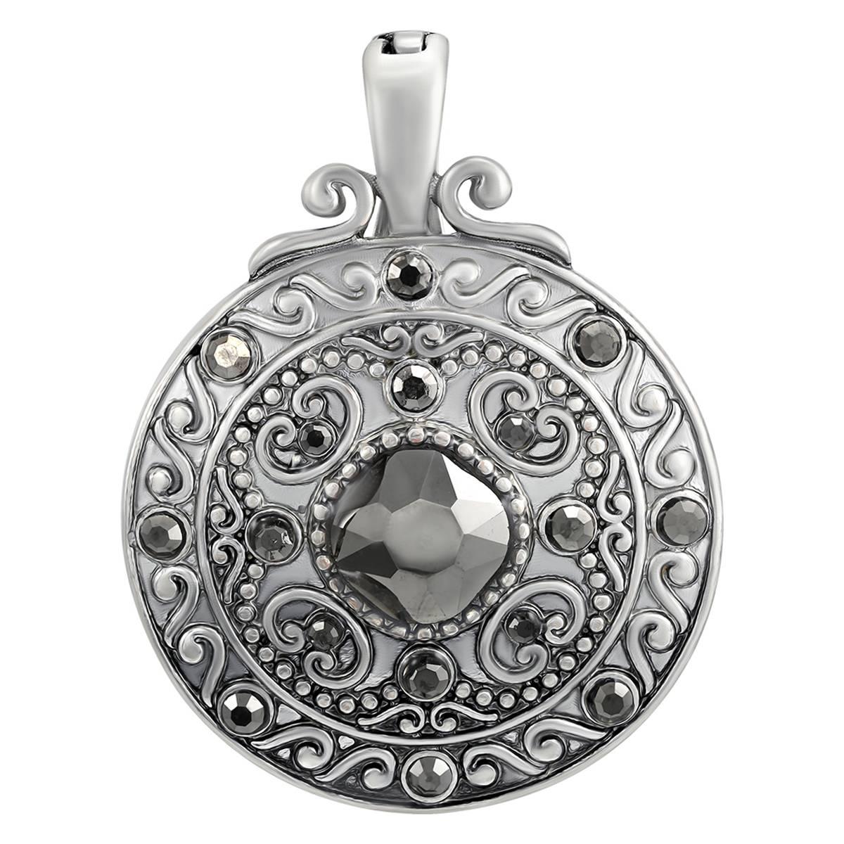 Click here for Wearable Art Silver-Tone Artisan Disc Crystal Ston... prices
