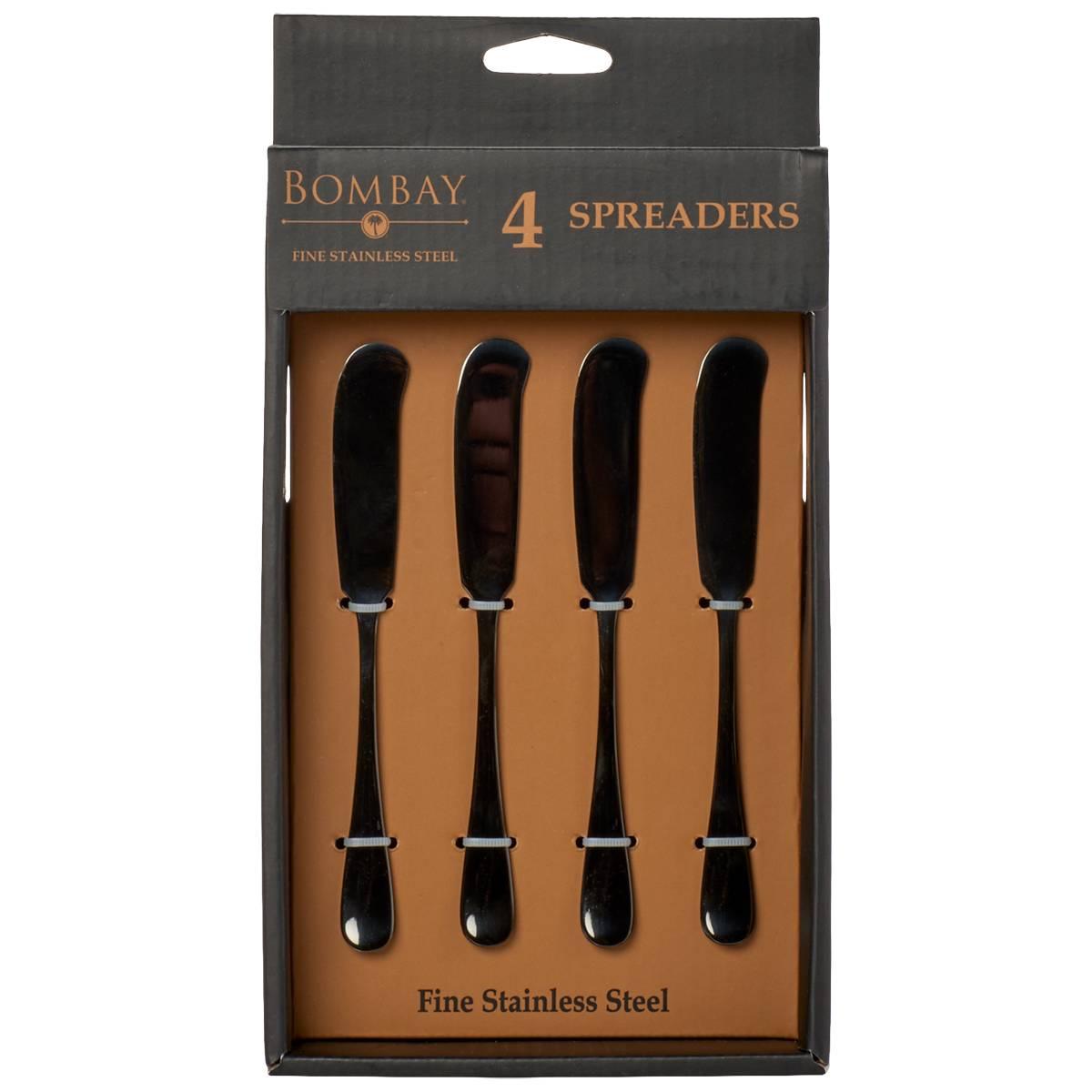 Click here for Bombay Shiny Black Cheese Spreaders - Set of 4 prices