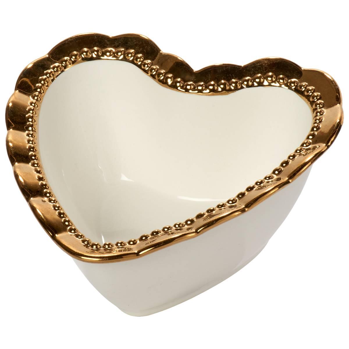 Click here for Bombay 6 In Gold Edge Heart Shape Dessert Bowl prices