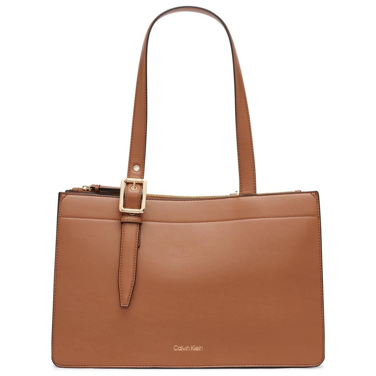 Calvin Klein Womens Havana Mini Tote Bag - Brown khaki/ Black