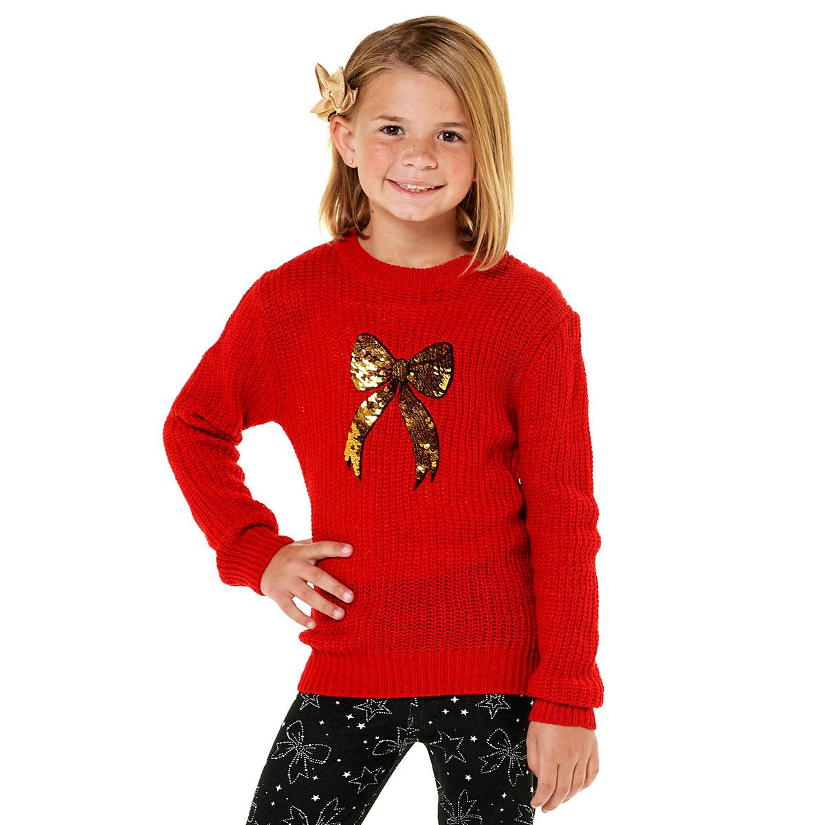 Click here for Girls (4-6x) Pink Angel(tm) Flip Sequin Bow Knit S... prices
