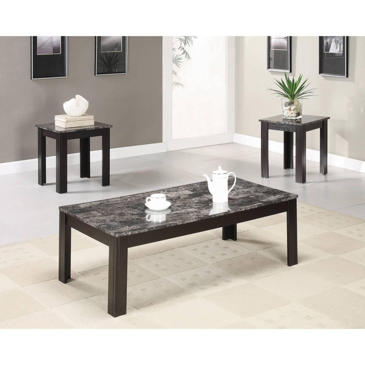 Click here for Coaster 3-pc. Faux-Marble Top Occasional Table Set... prices