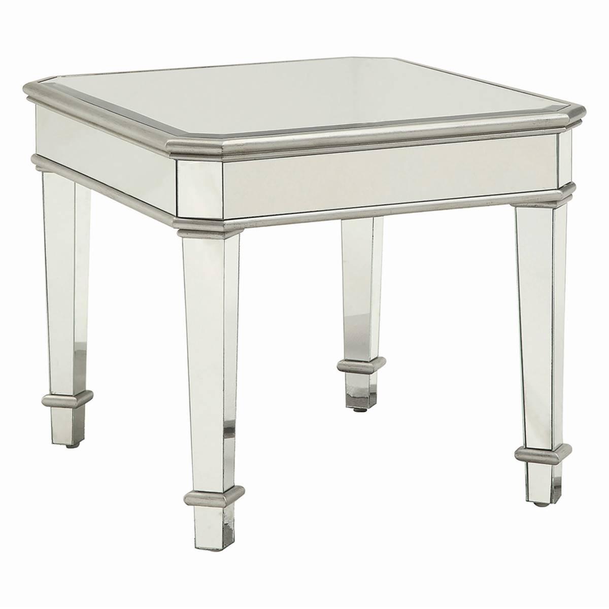 Click here for Coaster Cassandra Beveled Top End Table - Silver prices