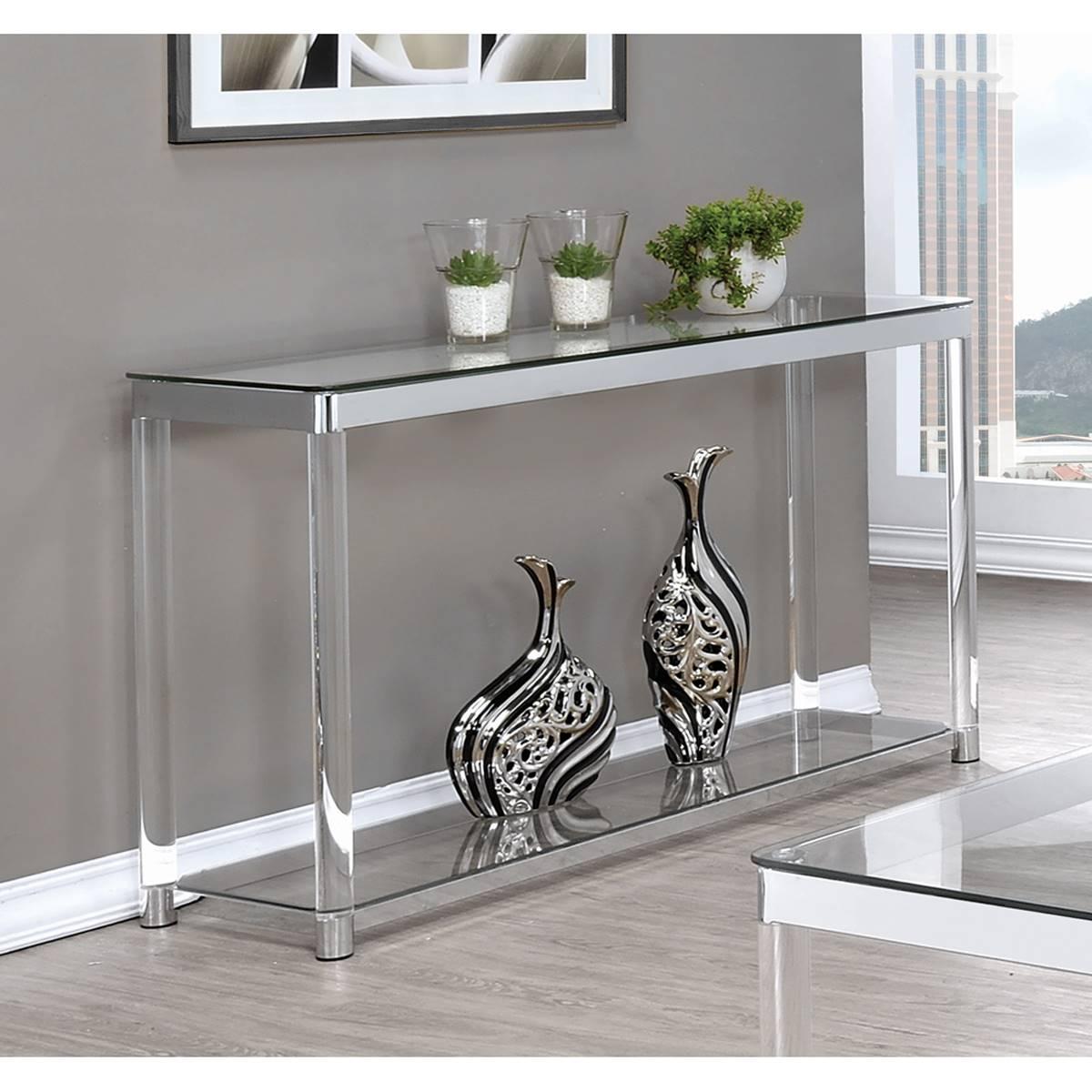 Click here for Coaster Claude Sofa Table w/ Lower Shelf - Chrome... prices
