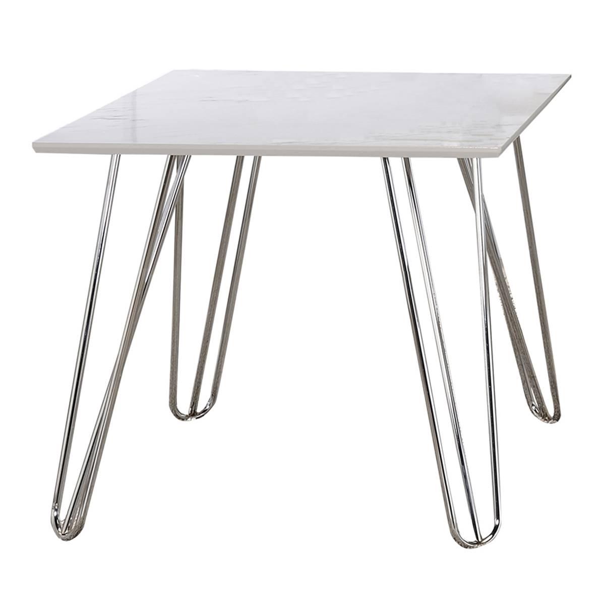 Click here for Coaster Hairpin Leg Square End Table - White and C... prices