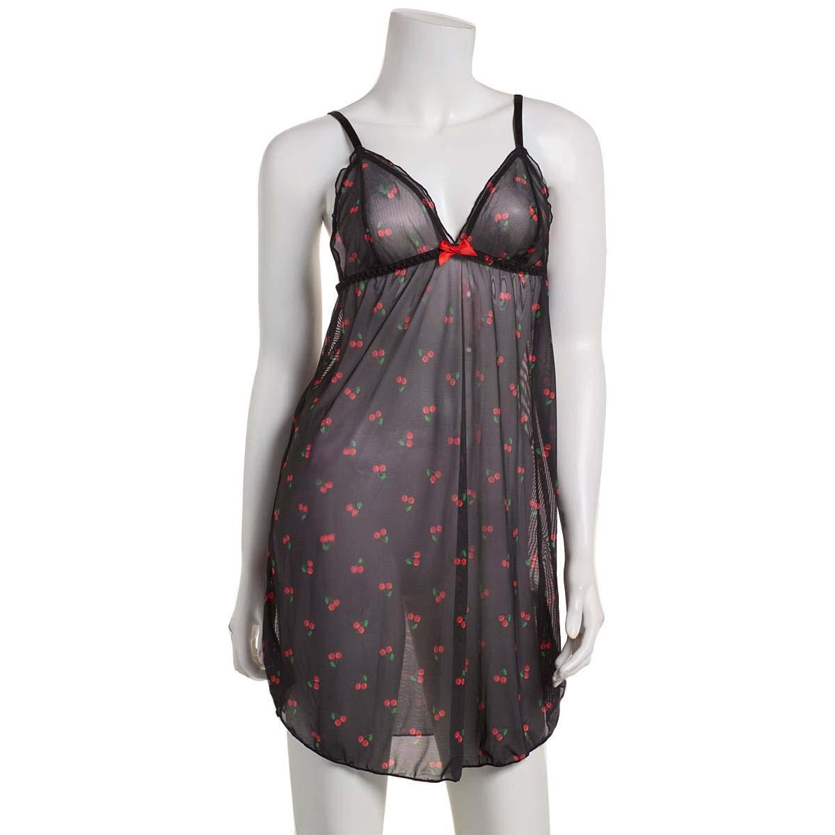 Click here for Womens Spree Intimates Cherry Chemise w/Lettuce Ed... prices