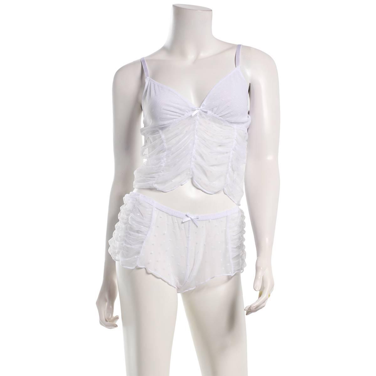 Click here for Womens Spree Intimates Ruched Mesh Cami & Shorts -... prices