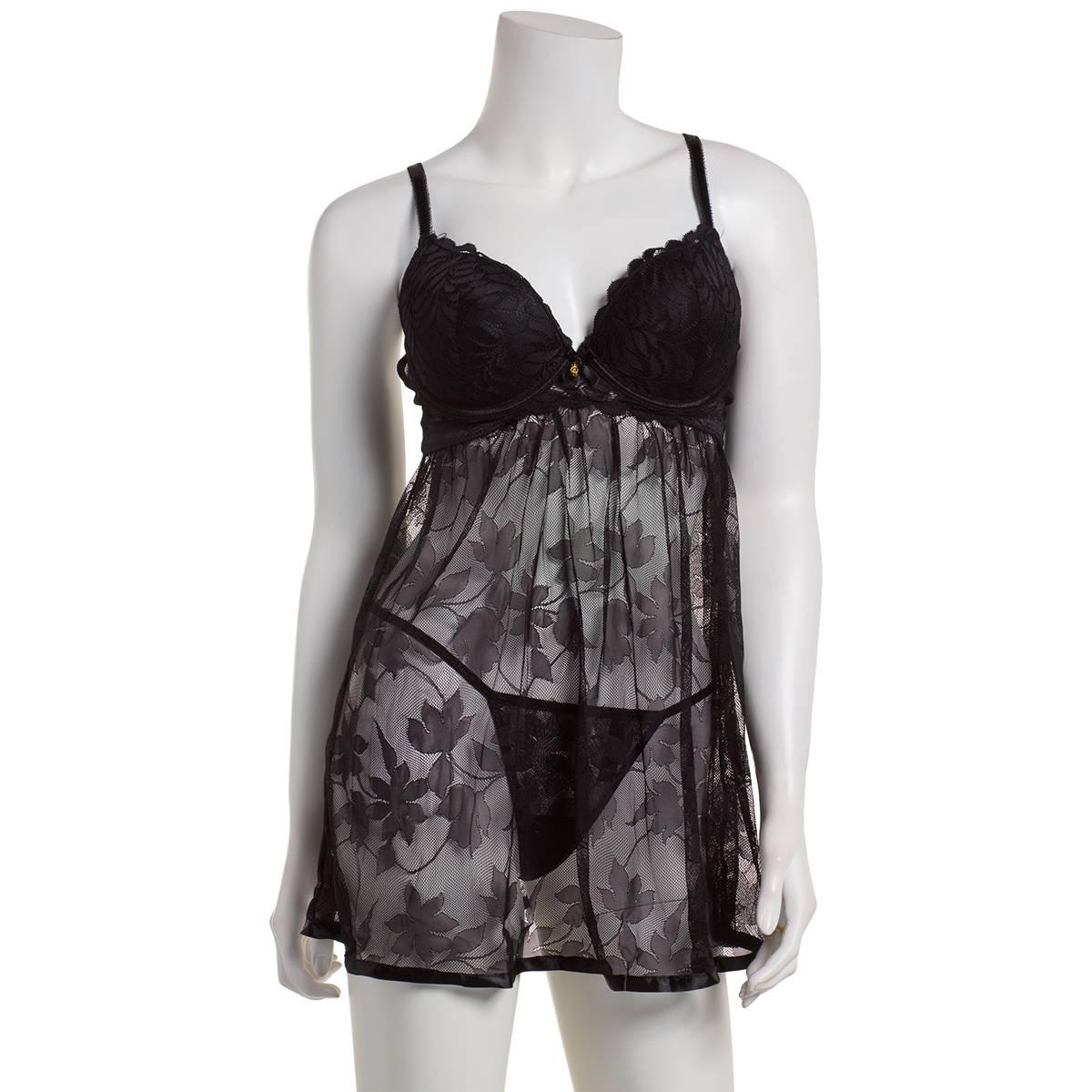 Click here for Womens Daisy Fuentes Jacquard Mesh Babydoll prices