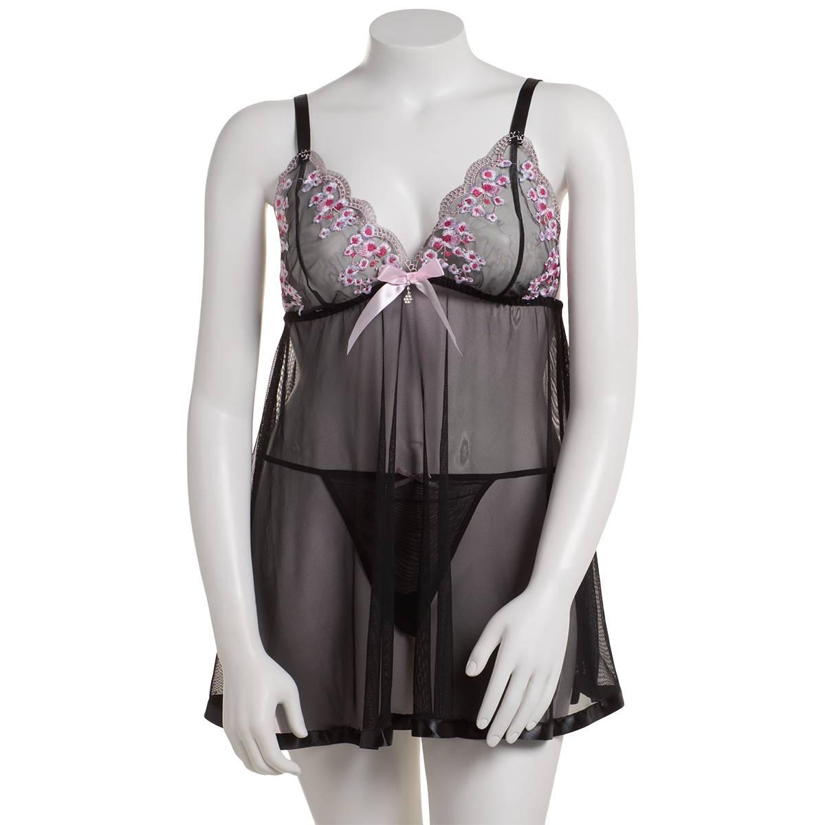 Click here for Plus Size Spree Intimates Cherry Blossom Babydoll prices