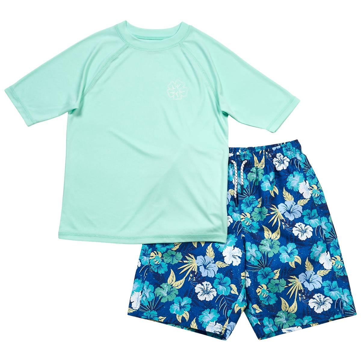 Click here for Boys (8-20) SURFZONE(R)  Rash Guard & Hibiscus Sho... prices