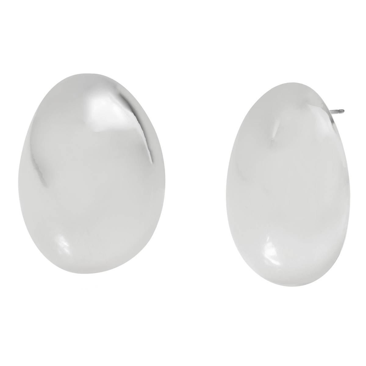 Click here for Steve Madden Rhodium Oval Sphere Post Earrings prices