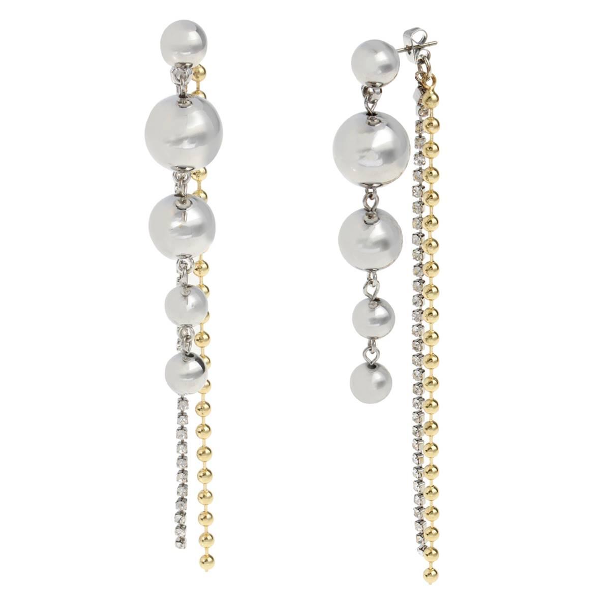 Click here for Steve Madden Two Tone Sphere & Chain Front Back Da... prices