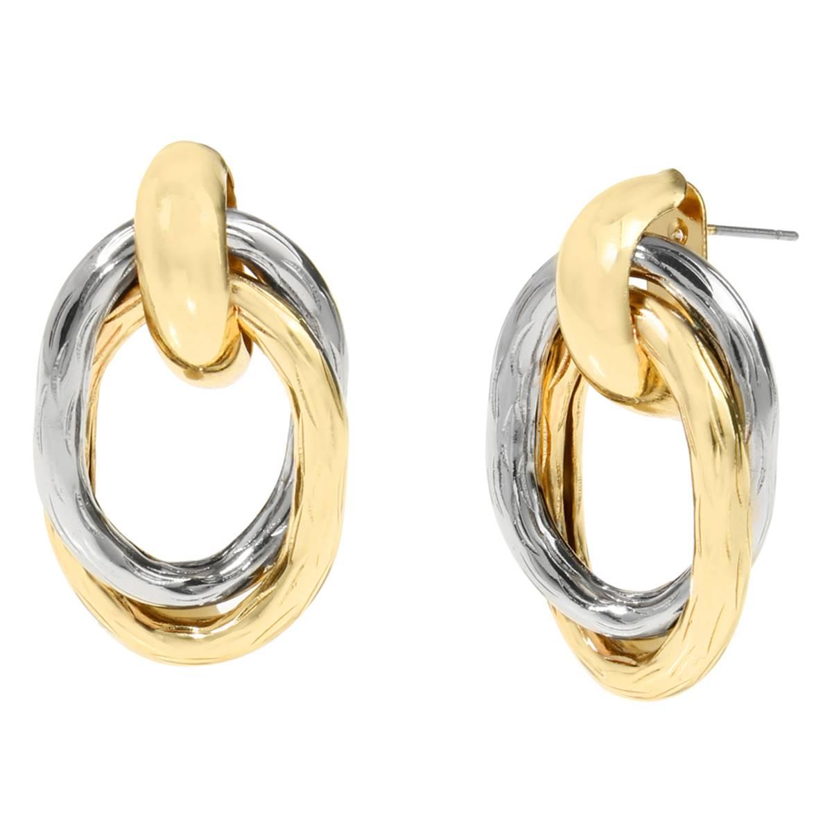 Click here for Steve Madden Two-Tone Doorknocker Drop Earrings prices