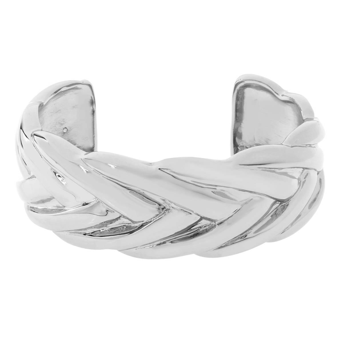 Steve Madden Woven Twist Cuff Bracelets - Rhodium