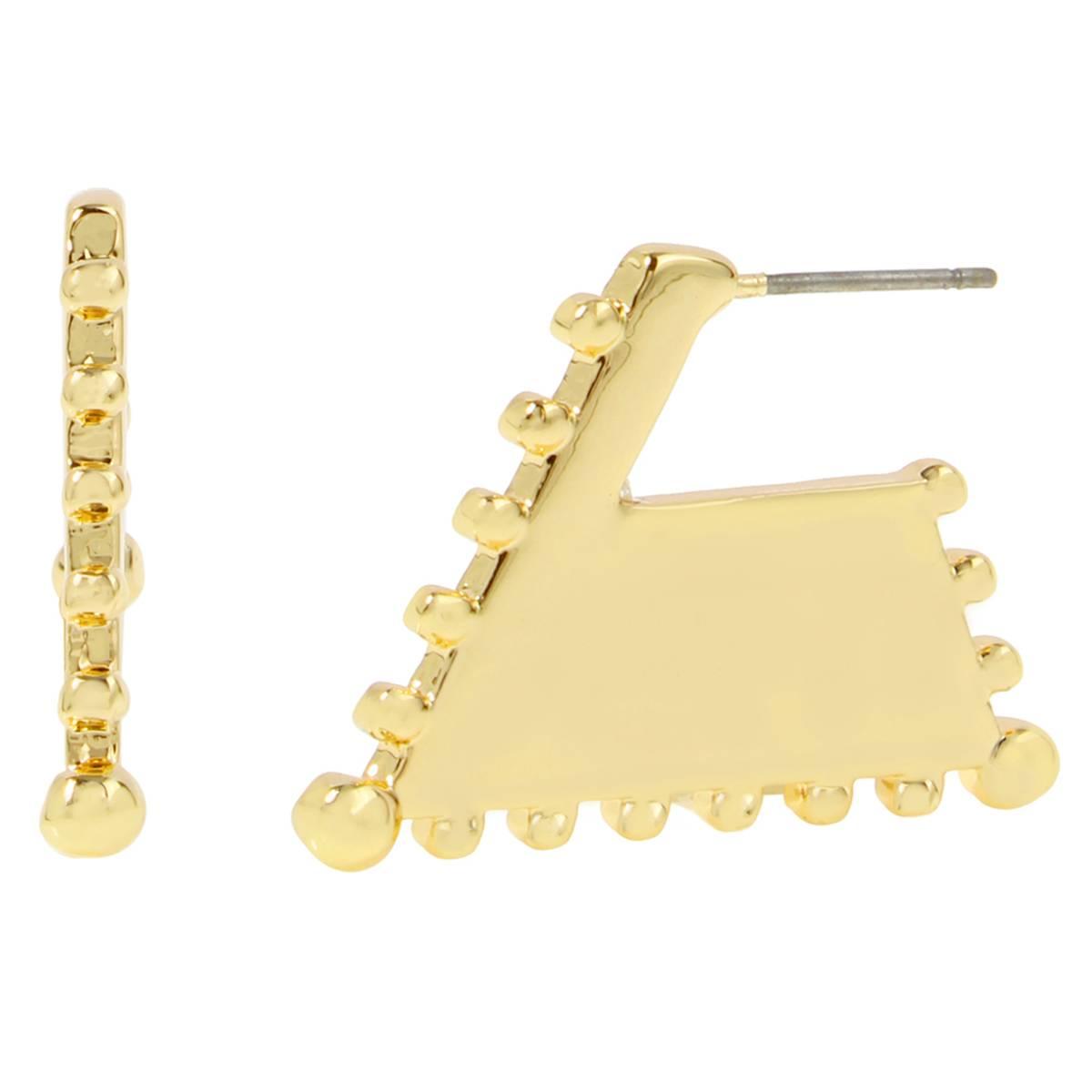 Steve Madden Gold Trapeze Beaded Hoop Earrings