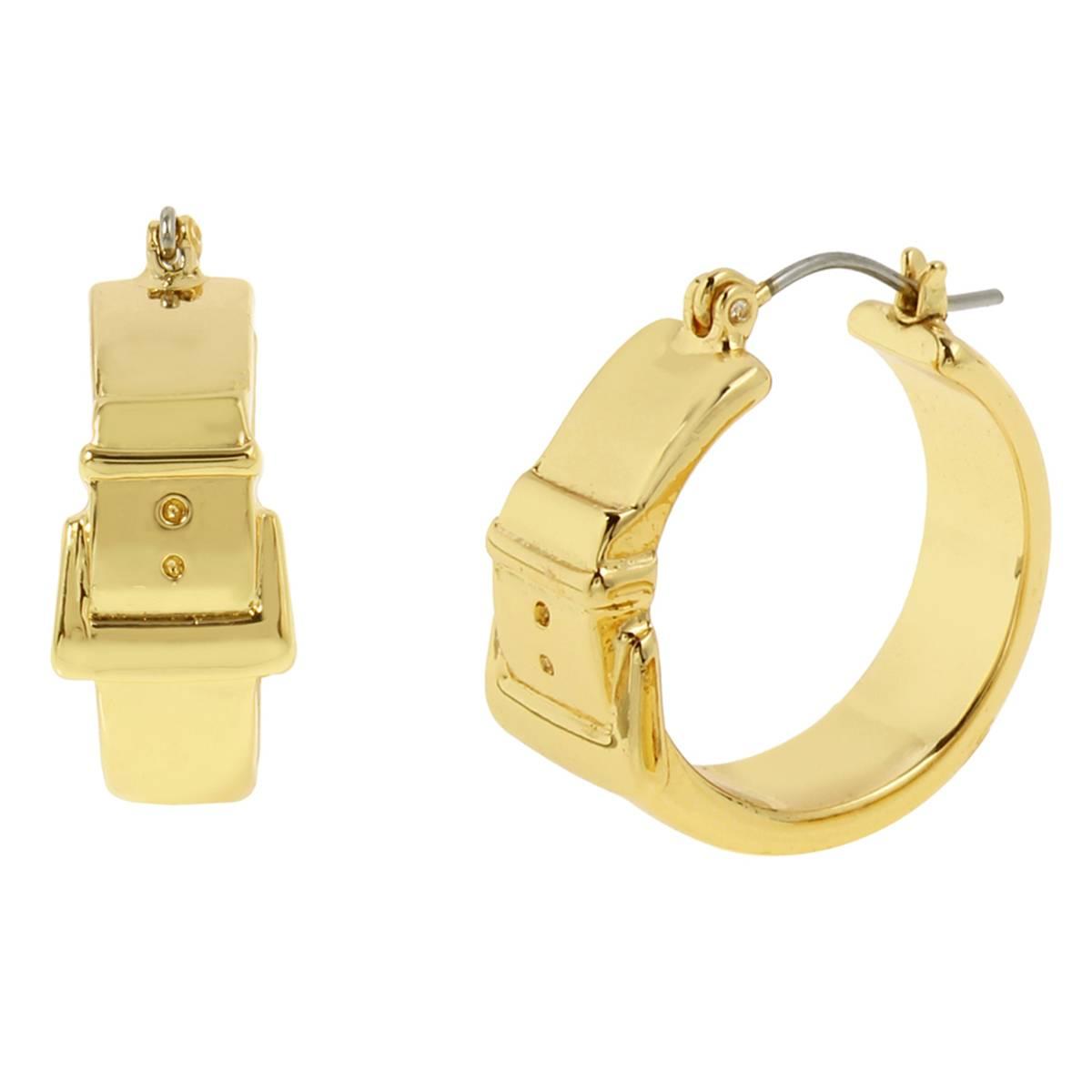Click here for Steve Madden Gold Belt Buckle Hoop Earrings prices