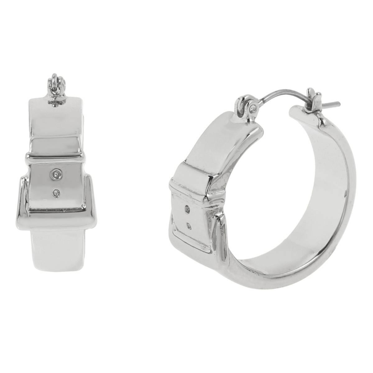 Click here for Steve Madden Silver Belt Buckle Hoop Earrings prices