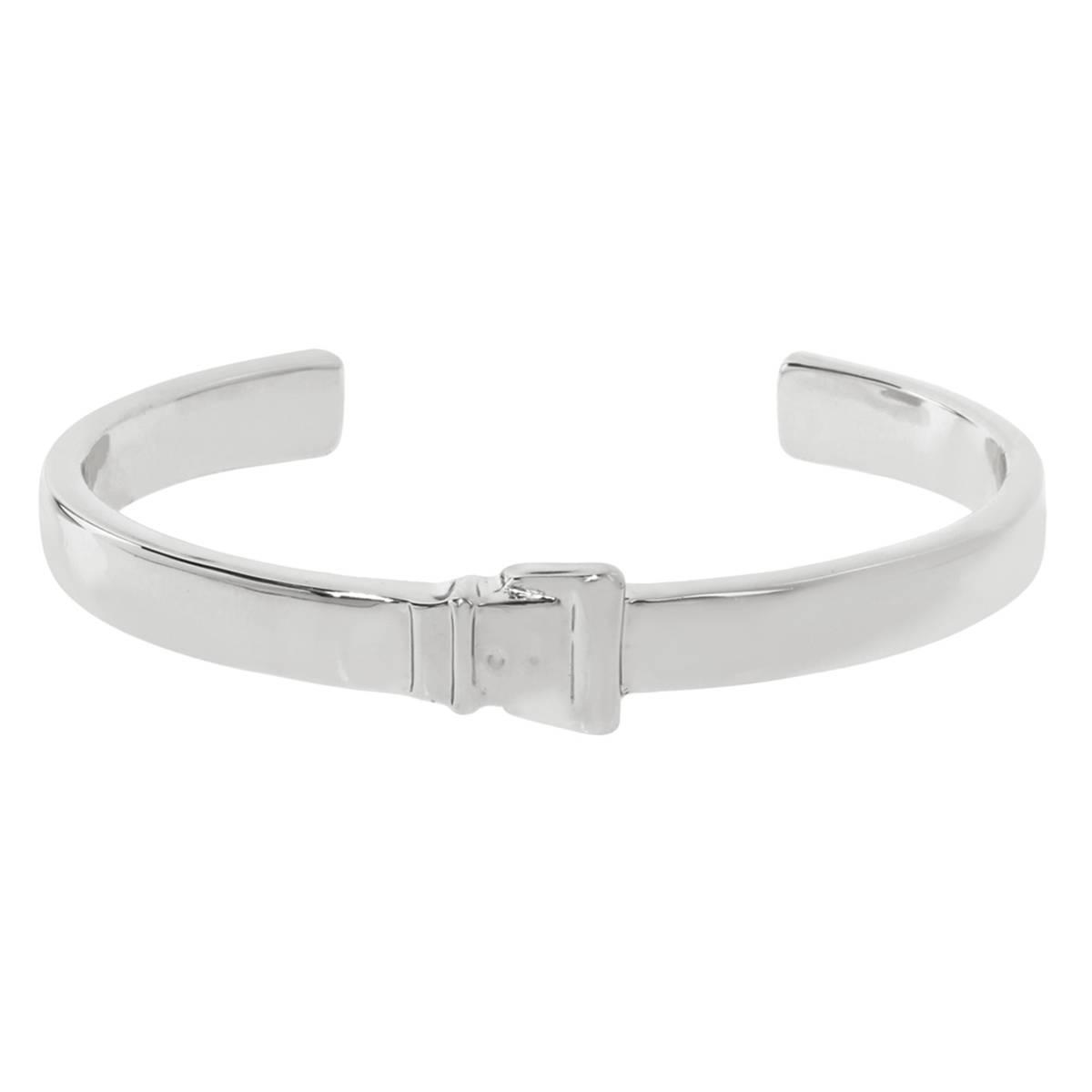 Steve Madden Belt Buckle Cuff Bracelet - Rhodium