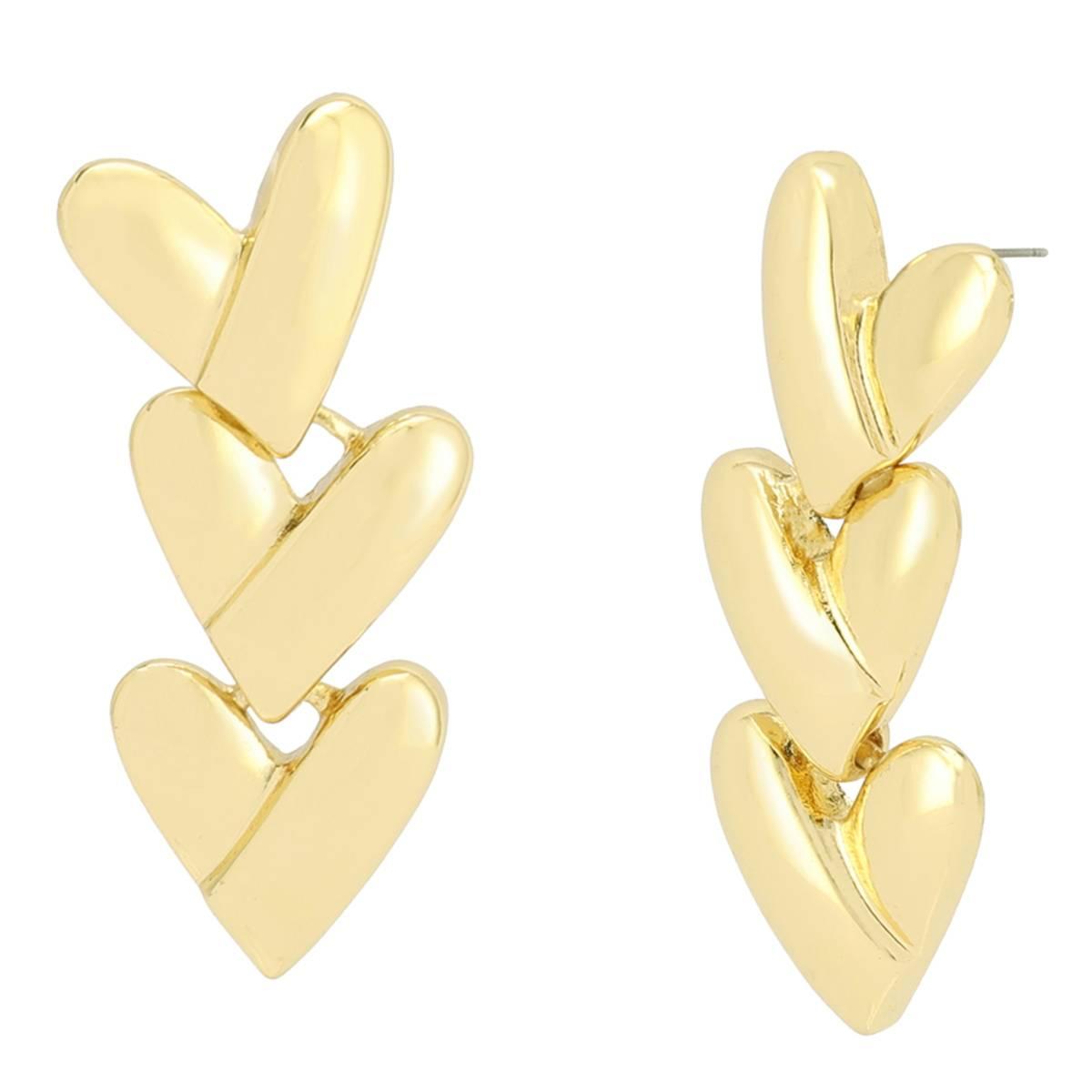 Click here for Steve Madden Gold-Tone Heart Linear Earrings prices