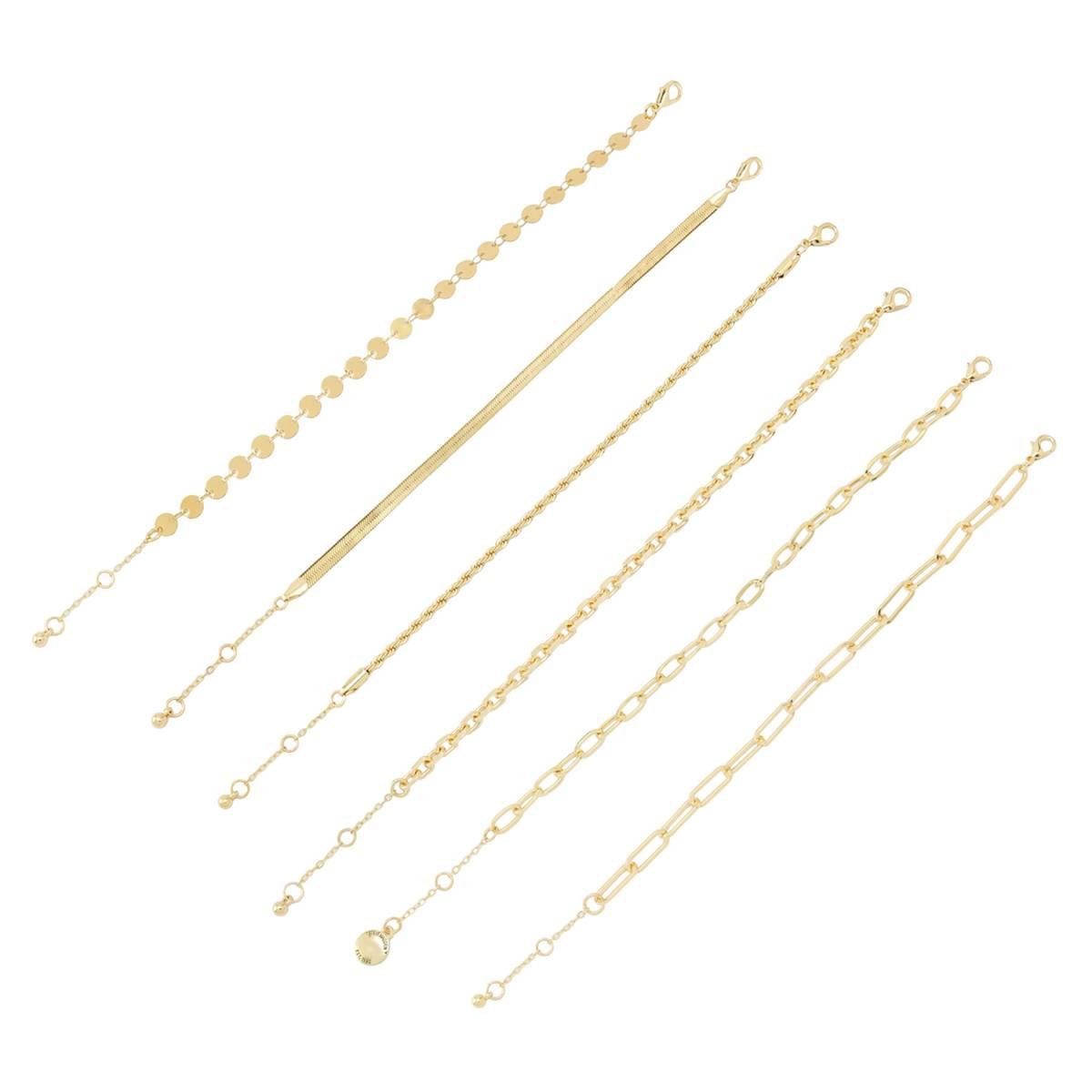 Click here for Steve Madden Disc & Rope Chain Link 6pc. Bracelet... prices