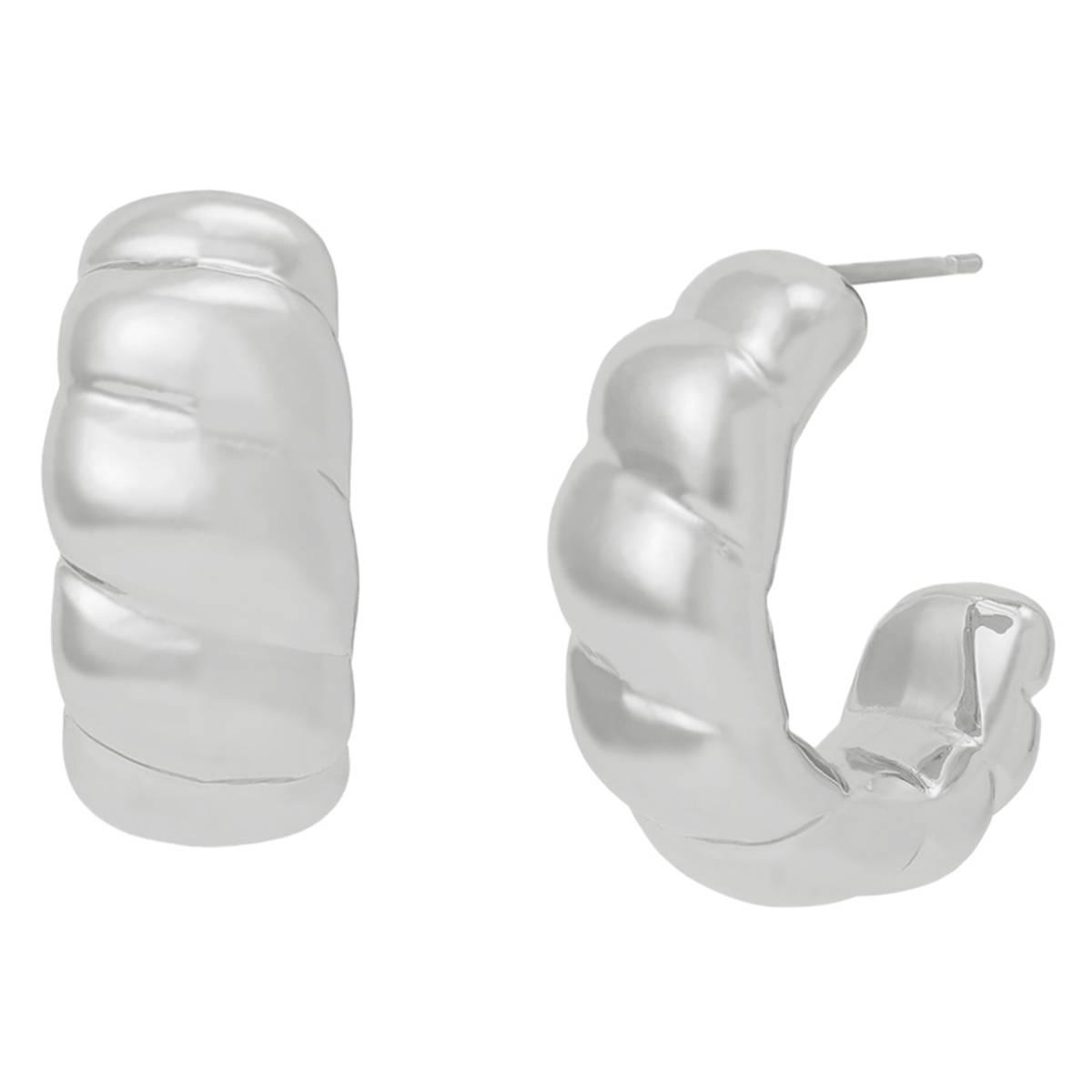 Click here for Steve Madden Vintage Silver Textured Hoop Earrings prices