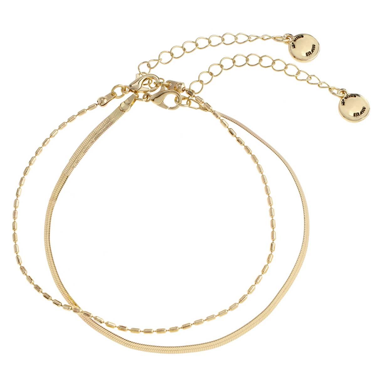 Click here for Steve Madden Delicate Gold-Tone Chain Duo Anklet S... prices