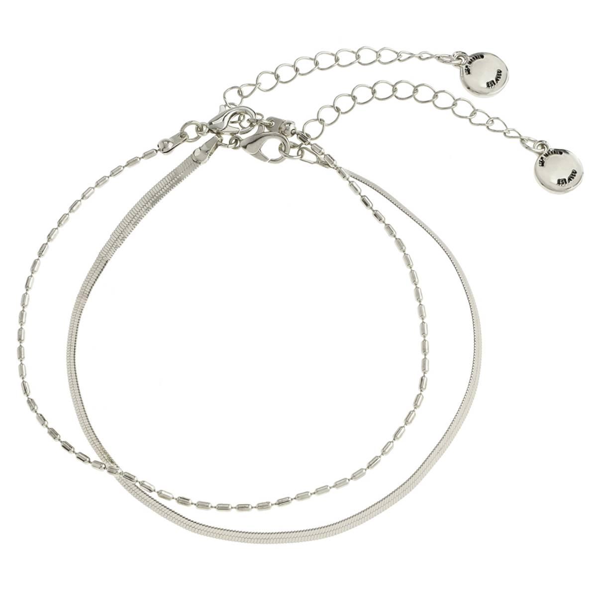 Click here for Steve Madden Delicate Silver-Tone Chain Duo Anklet... prices