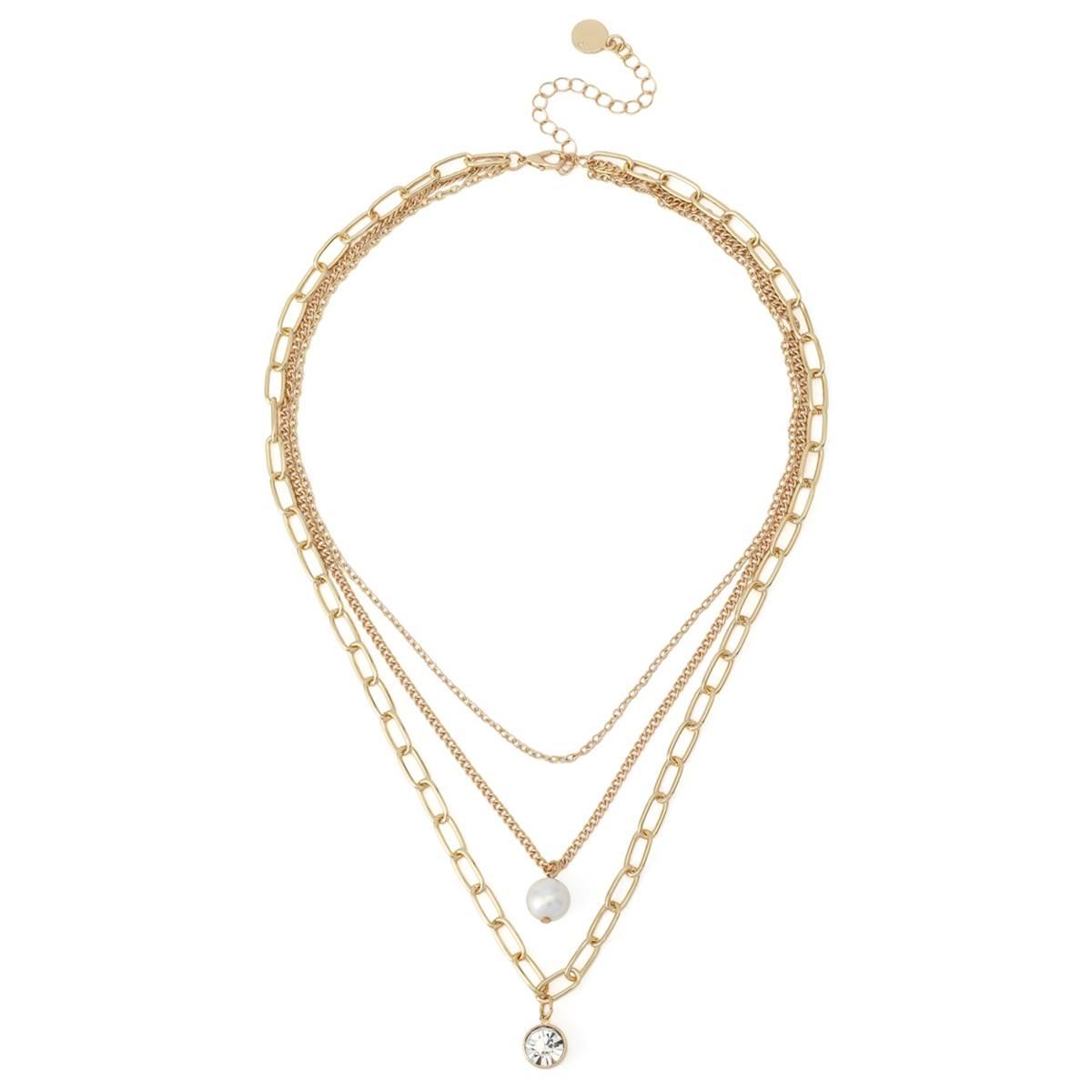 Click here for Steve Madden Pearl Stone Layered Necklace prices