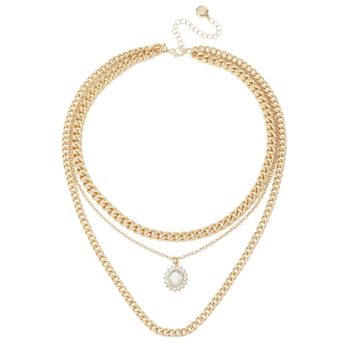 Click here for Steve Madden Stone Gem Charm Layered Necklace prices