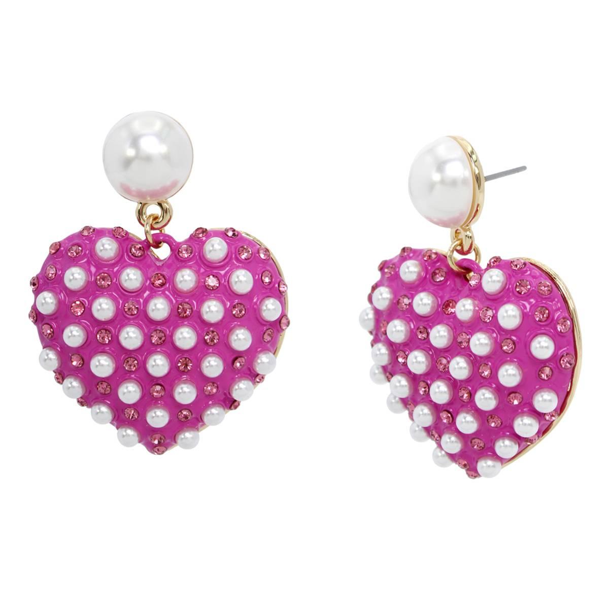 Click here for Betsey Johnson Pearl Heart Drop Earrings prices