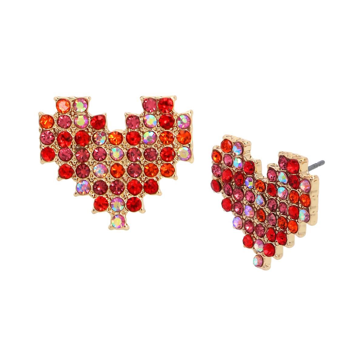 Click here for Betsey Johnson Pink Pave Heart Stud Earrings prices